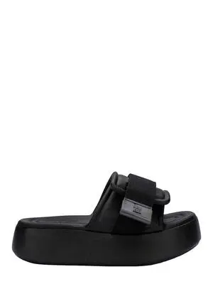 Melissa Free Fuzzy Slide Platform - Black