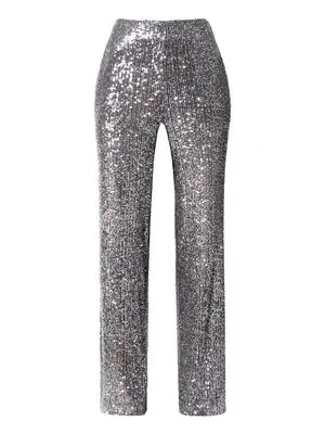 AGGI BY HALEWSKI Luca Diamond Sequin Pant - Long Silver