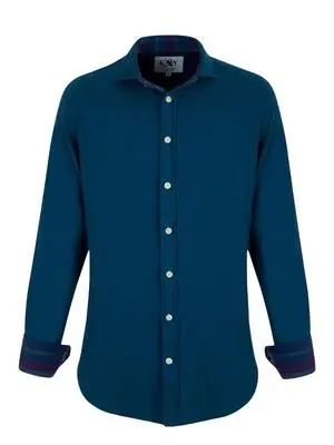KOY CLOTHING Teal- Kikoy Shirt - Blue