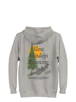 ANCHOR & CREW Heather Mountain Pine Slow Sundays Running Club Cotton Blend Hoodie - Grey