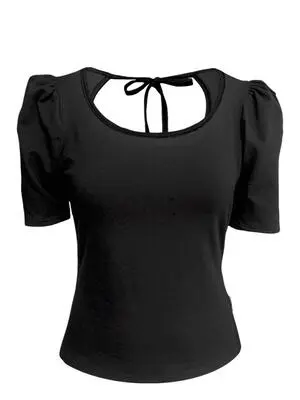 FROCK TALES Belle Top With Scoop Neck - Black
