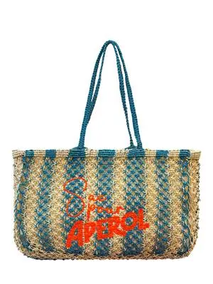 LILLY LOVES Jute Tote Bag - Blue
