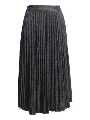 SMART AND JOY Knee Length Shiny Pleated Skirt - Blue