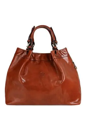TIME RESISTANCE Cognac Leather Tote Bag The Betrothed - Brown