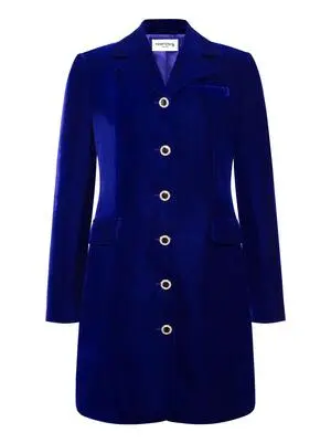 FEMPONIQ Silky Velvet Tailored Blazer Dress Royal - Blue