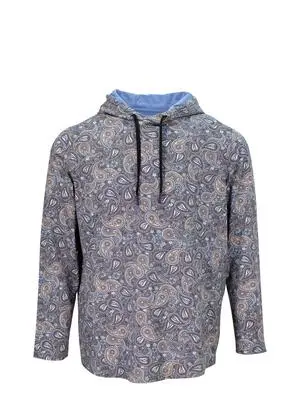 LORDS OF HARLECH Horatio Trippy Paisley Printed Hoodie - Grey