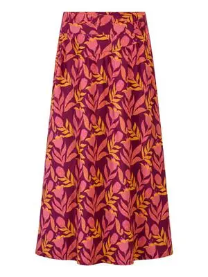Mind Traveler Beth Burgundy Floral Skirt - Red