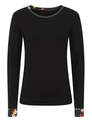 SOPHIE CAMERON DAVIES Long Sleeve Cotton Top - Black