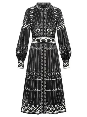 MARIANNA DÉRI Black / White Art Deco Shirt Dress Black And White - Black/white