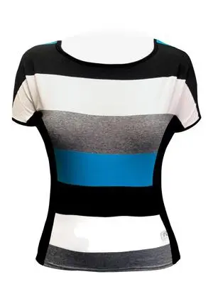 FROCK TALES Captain Top In Aqua Stripe - Blue