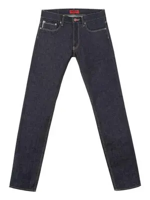 DIN & DEEN Slim Fit Raw Selvedge Yellow Denim Jeans Katana Collection - Blue