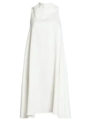 BIANCA POPP Bell Dress Midi In Linen - White
