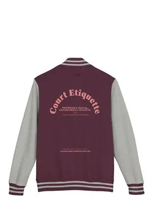 ANCHOR & CREW Court Etiquette Varsity Letterman Jacket - Grey/red