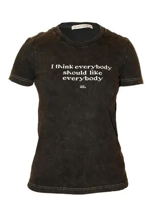 LOVE AND NOSTALGIA Love Everybody’ Print Tee Black