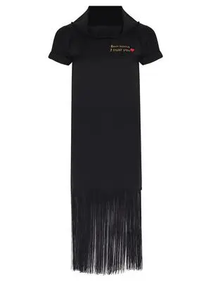 MADEBYZA Fringed Dress - Black