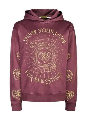 MIRACLES MANIFESTER Show Your Love Affirmation Embroidered Hoodie - Brown