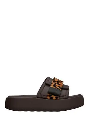 Melissa Free Fuzzy Slide Platform Bronze - Brown