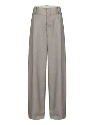 MUTE BY JL Gray Wide-leg Tailored Pants - Grey