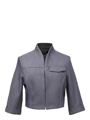 SMART AND JOY Minimalist Crop Jacket - Grey