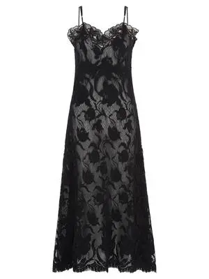 LISA THE LABEL Magnolia Lace Slip Dress - Black