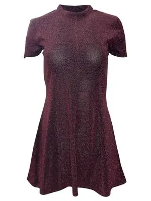 ANY OLD IRON Shiny Short Oxblood Mini Dress - Red