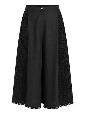 MARIELĒ Costanza Trousers Sangallo Linen - Black