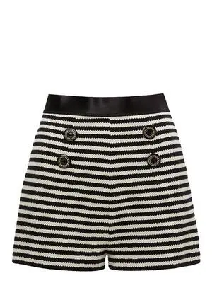 NISSA High Waisted Shorts Printed - Black