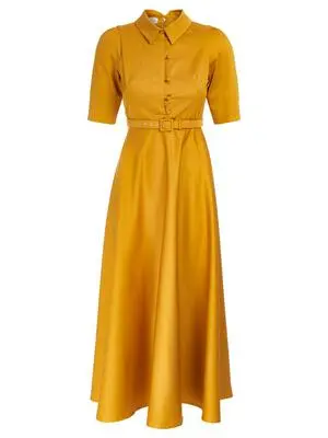 SOFIA TSERETELI Sunbeam Dress In Italian Satin Cotton - Orange