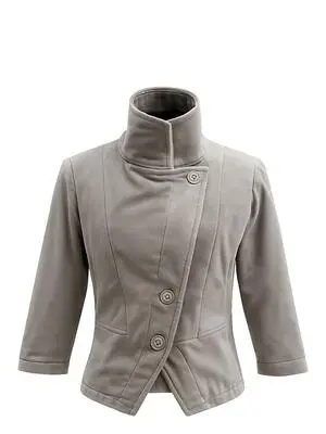 BEIRA Elena Cropped Velvet Blazer - Grey