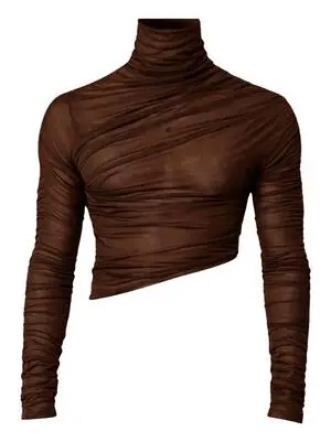 OSCARMORRIS Caresse Tulle Shirt - Brown