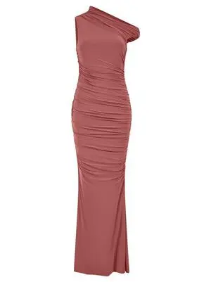 CELESTINE & MAE Dahlia Maxi Dress In Bordeaux Purple