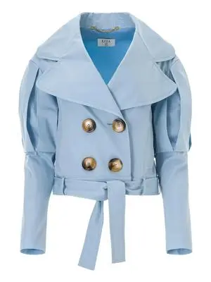 LITA COUTURE Statet Jacket With Oversized Lapels - Blue