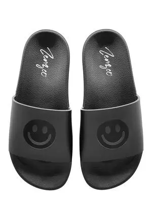 ZENZEE Smiley Face Slide Sandals - Black