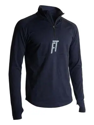 FOSTER TAYLOR Ft Quarter Zip Mock Neck Navy - Blue