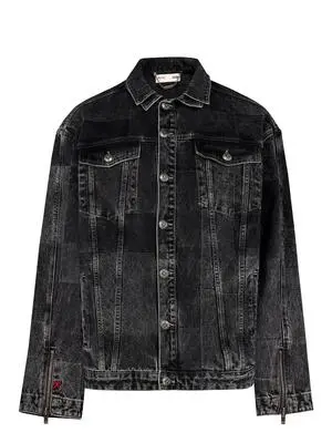 PCFG Grey / Black Your Itch Colorblocked Denim Jacket Black - Grey/black