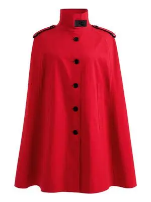 BEIRA Nadia Ruby Waterproof Cape With Navy Contrast - Red