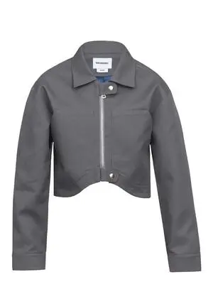 VAN BRUSSEL Nola Biker Crop In Charcoal - Grey