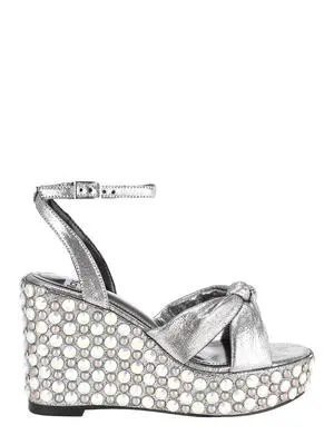 RAG & CO Moondot Embellished Wedge Heel Sandals In By Rag & Co