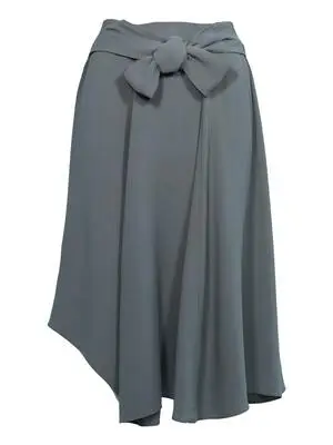 NARVAN Rojeen Asymmetrical Midi Skirt In Charcoal - Grey