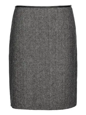SMART AND JOY Marled Wool Formal Mini Skirt - Grey