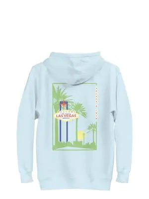 ANCHOR & CREW Las Vegas Landmark Cotton Blend Hoodie - Blue
