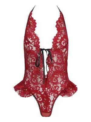 BELLE ET BON BON Valentines Love Valentina Deep Cherry Lace Body - Red