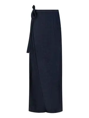 CLOTHES BY LOCKER ROOM Wrap-front Wide-leg Jeans - Blue
