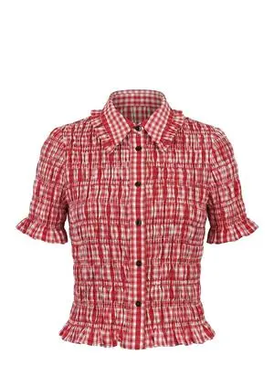 NOOKI DESIGN Astrid Gingham Blouse - Red