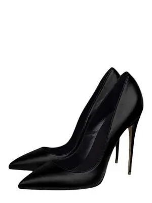 AETHRA SHOES Aesi Leather Pointed Toe Stiletto Pumps - Black