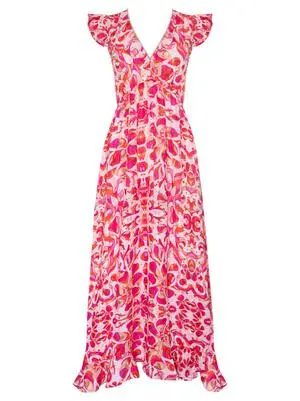 SOPHIA ALEXIA Floral Fusion St Lucia Maxi Dress - Red