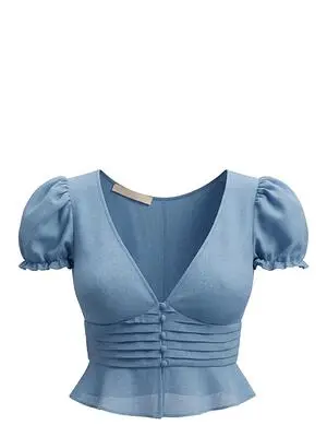 BELSIZE25 Belair Ocean Jacquard Top - Blue
