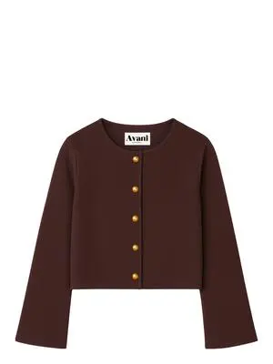 AVANI APPAREL Henne Cardigan With Flared Sleeves - Brown