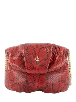 OTRERA Baby Snake Shiny Leda - Leather Cossbody Red