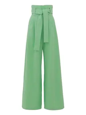JULIA ALLERT High Waist Long Wide Leg Trousers – Mint - Green